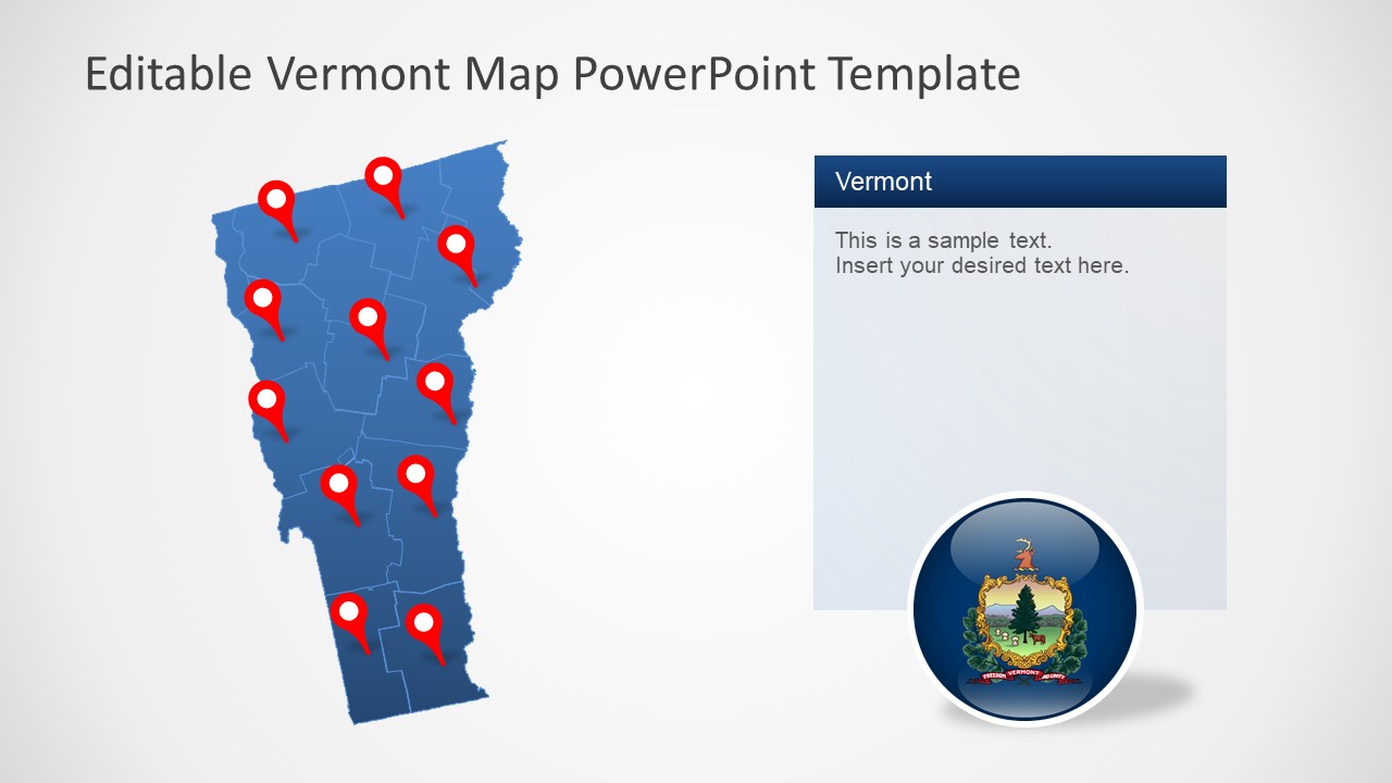 Vermont US State PowerPoint Map - SlideModel