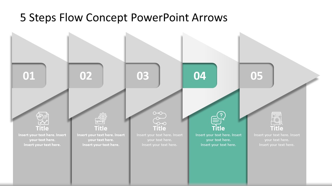 5 Steps Flow Concept PowerPoint Arrows - SlideModel