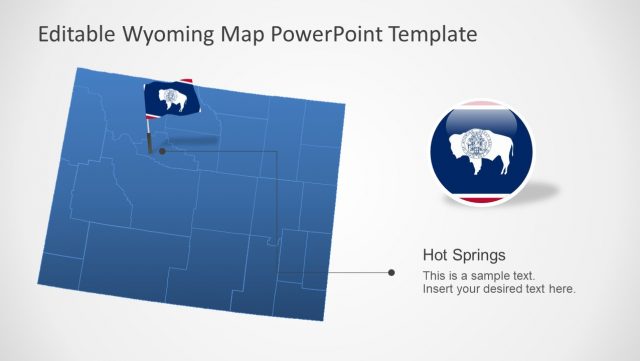 Wyoming Map and Flag Template - SlideModel