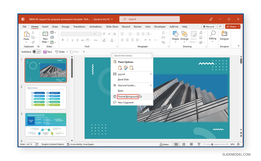 13 format background in powerpoint SlideModel
