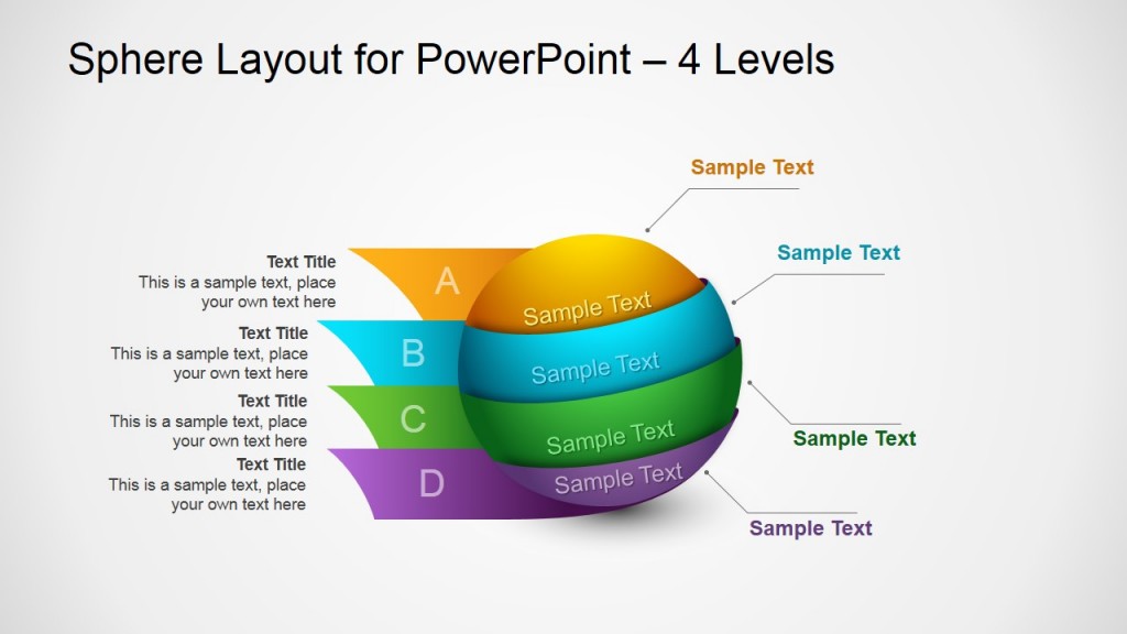 4 Step Segmented Diagram with Sphere - SlideModel