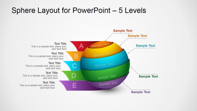 5 Step Segmented Diagram with Sphere - SlideModel
