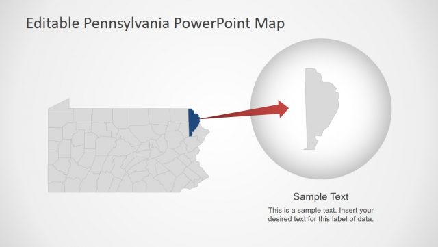 USA State of Pennsylvania Map PPT - SlideModel