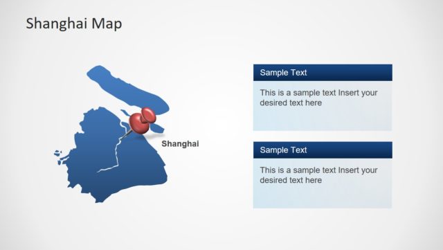 Shanghai Blue Silhouette Map PPT - SlideModel