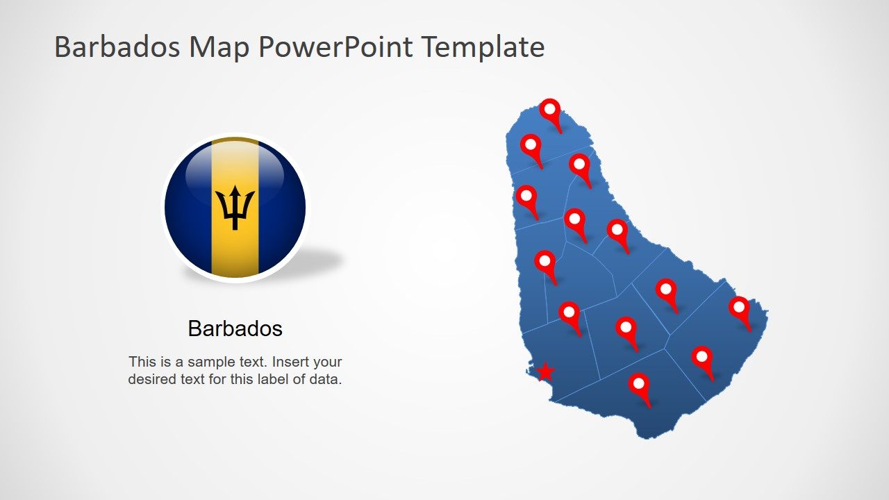 Barbados Editable Map Template - SlideModel