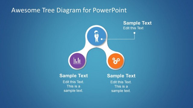 Simple Tree Diagram Slide Design with Icons for PowerPoint - SlideModel