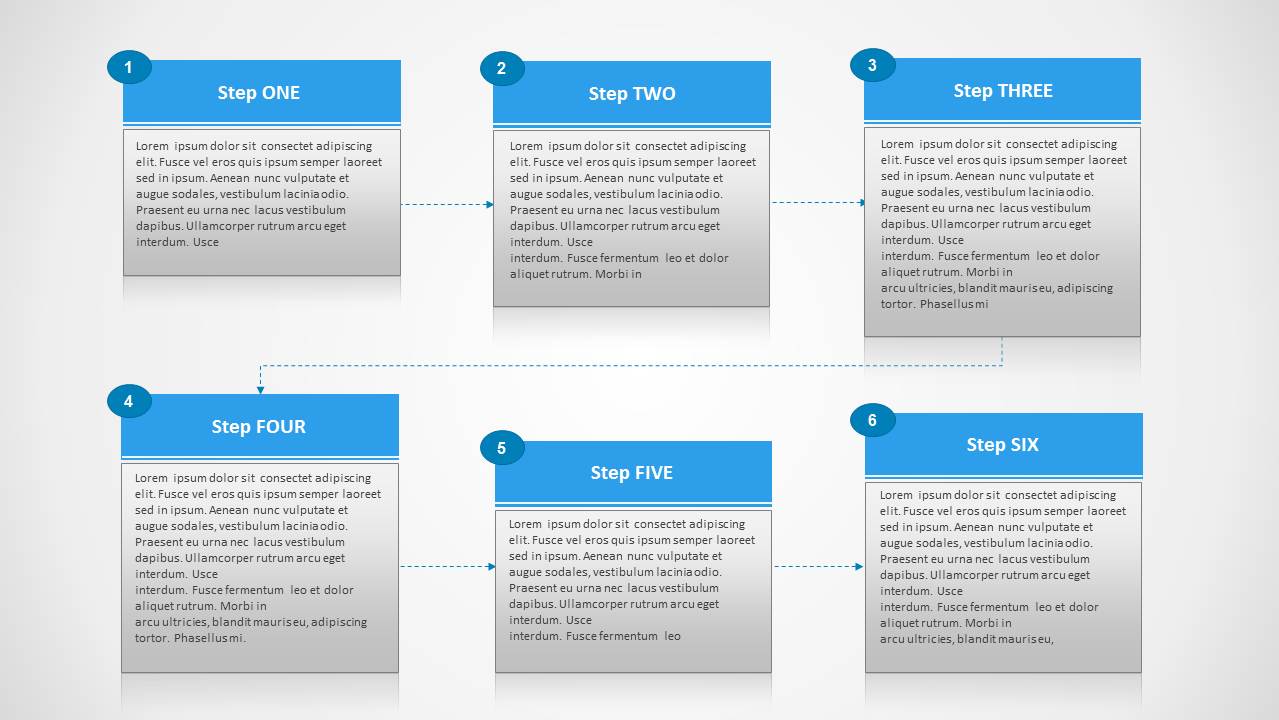 Simple Process Diagram with Textboxes for PowerPoint