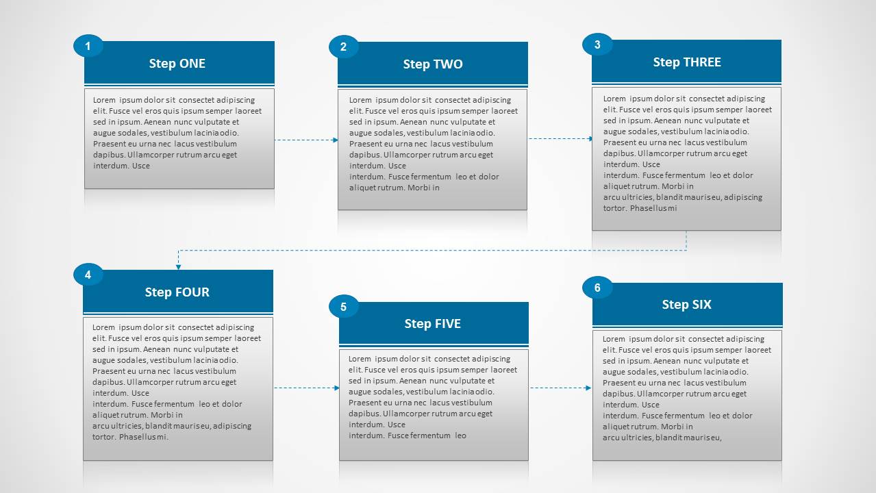 Simple Process Diagram with Textboxes for PowerPoint