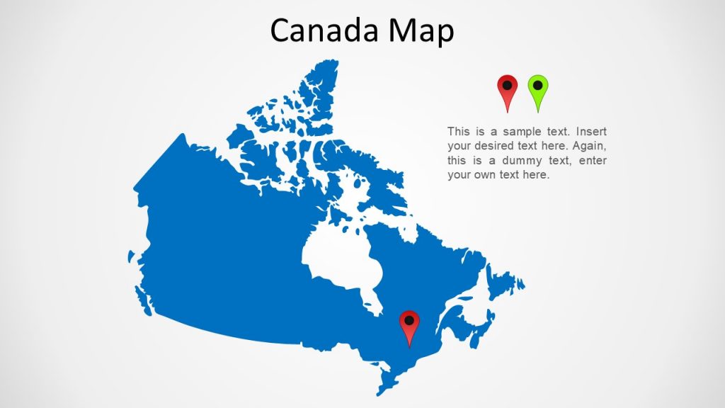 Outline PowerPoint Map of Canada - SlideModel