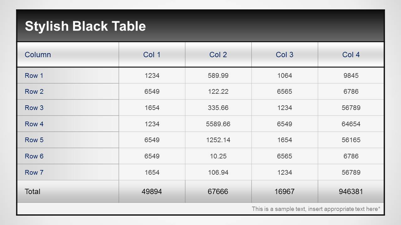 Table Template for PowerPoint - SlideModel