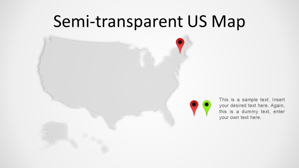 US Outline PowerPoint Map as Shadow - SlideModel