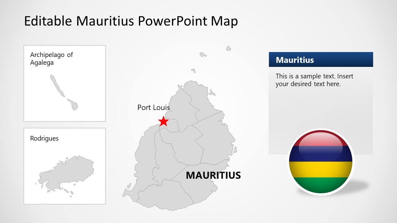 Editable Mauritius PowerPoint Map - SlideModel
