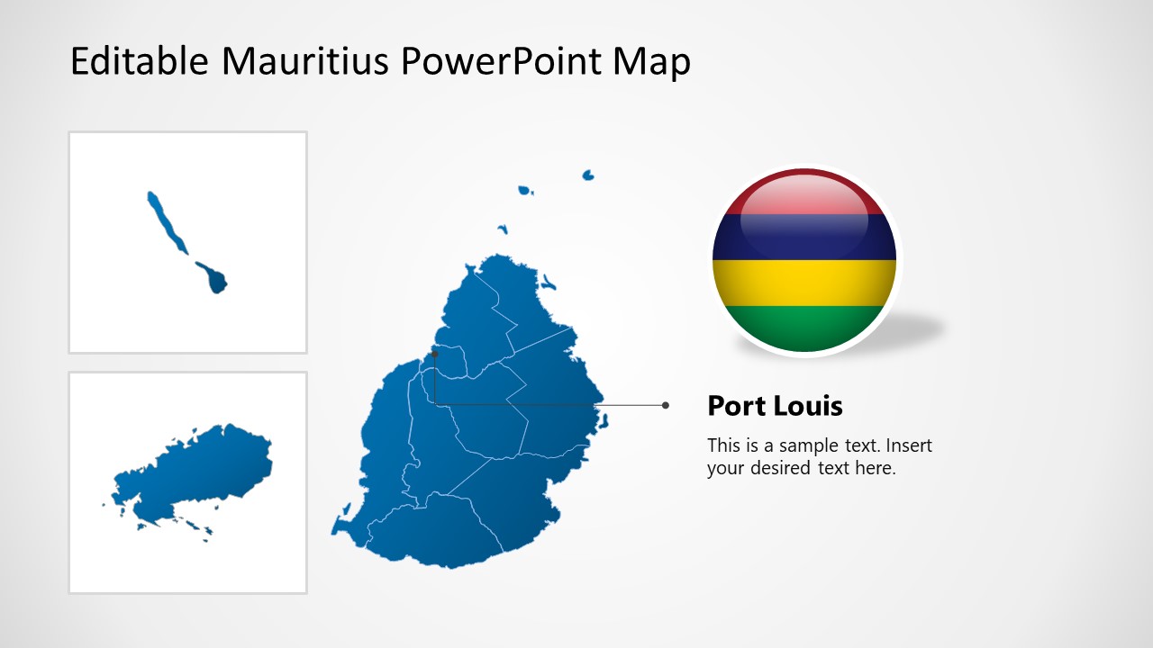 Editable Mauritius PowerPoint Map - SlideModel