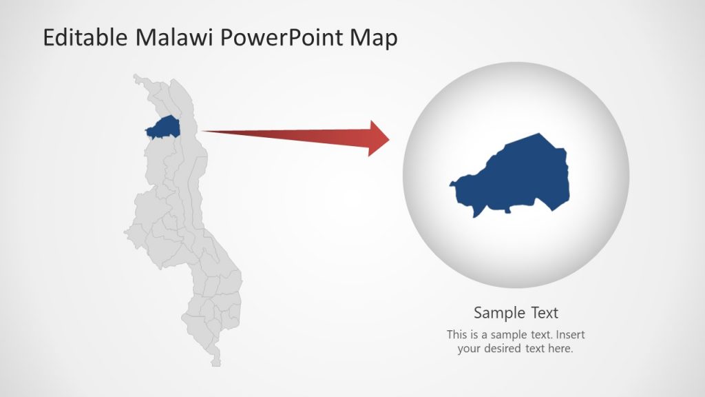 Africa Editable Map Template of Malawi - SlideModel