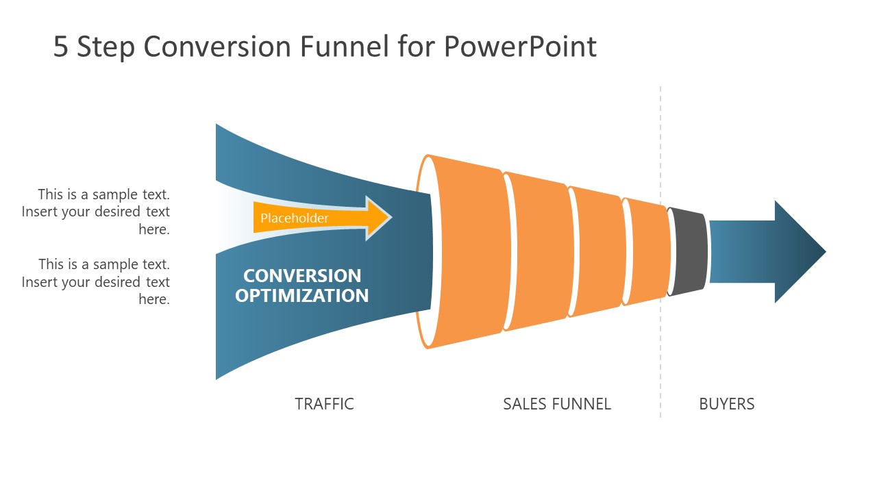 5 Step Conversion Funnel PowerPoint Template 5 Step Conversion Funnel PowerPoint Template