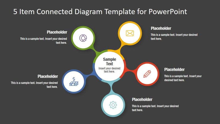 5 Steps Connected Items PowerPoint Diagram - SlideModel