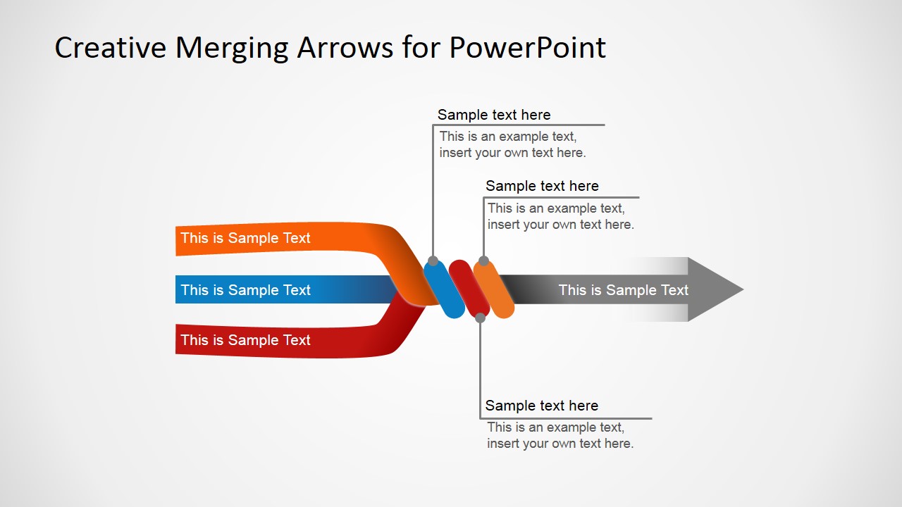 Slide with 3 Arrows Converging in 1 Final Arrow - SlideModel Slide with 3 Arrows Converging in 1 Final Arrow - SlideModel