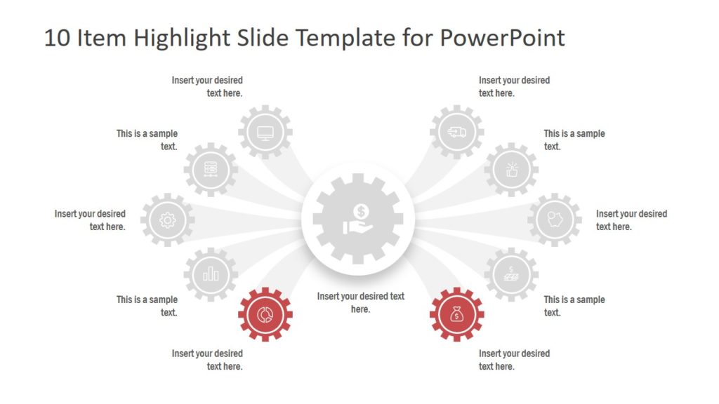 10 Items Highlight Template PPT - SlideModel