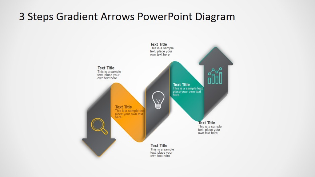 Horizontal 3 Arrows Gradient Design for PowerPoint - SlideModel