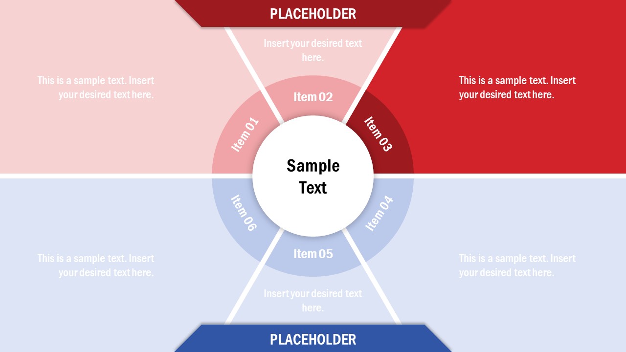 6 Item Circular Core Concept PowerPoint Template - SlideModel