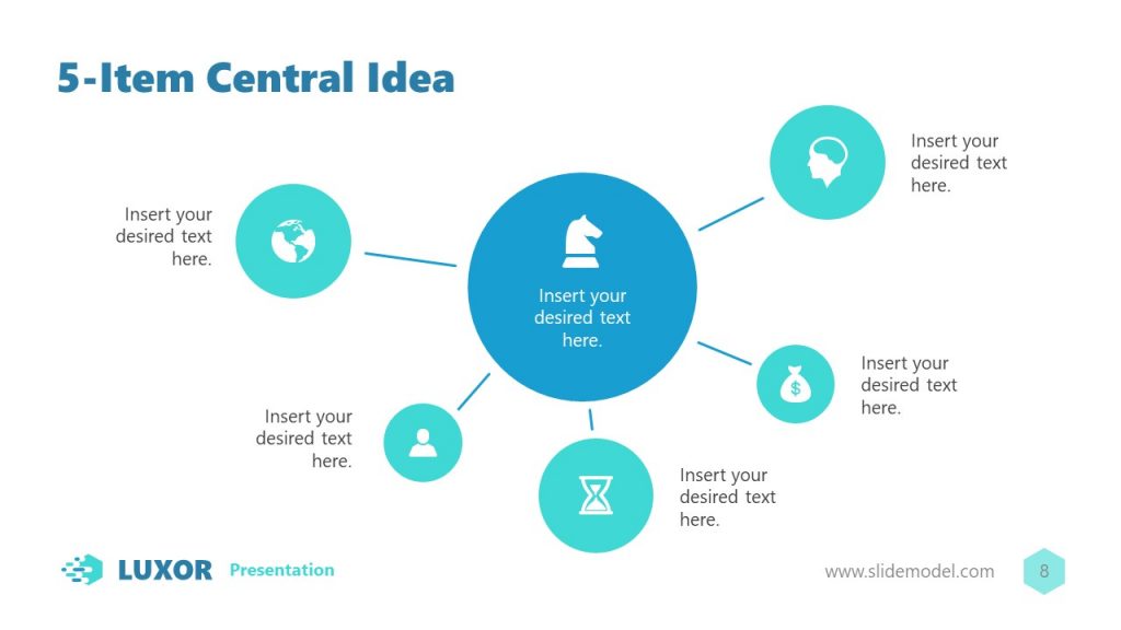 5-Item Central Idea Slide Template for PowerPoint - SlideModel