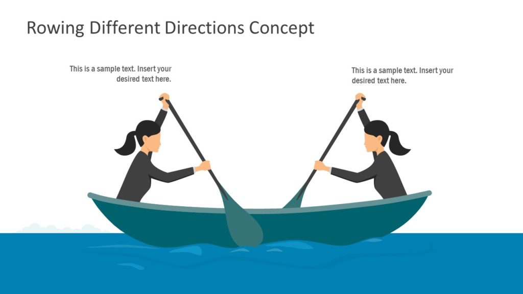 Rowing Different Direction PowerPoint - SlideModel