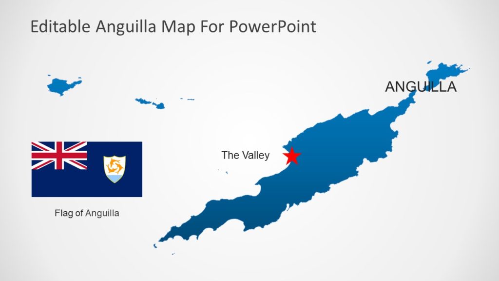 Presentation of Editable Anguilla Map - SlideModel