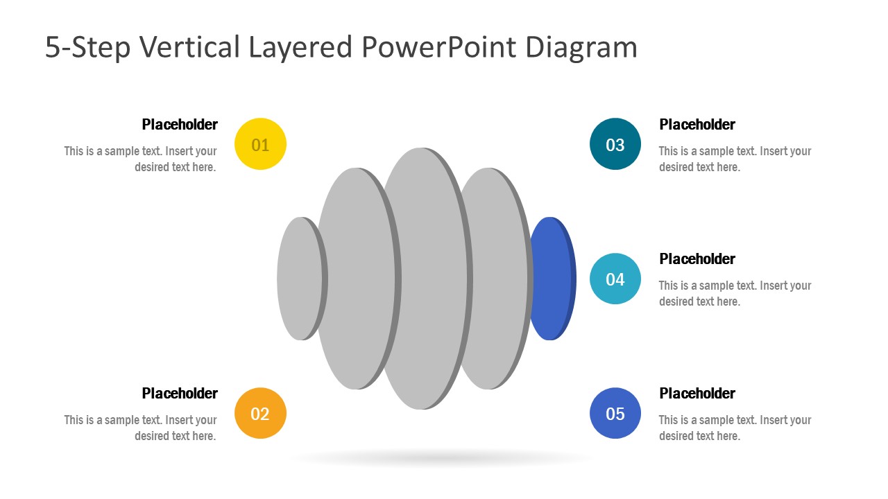 5-Step Vertical Layered Diagram for PowerPoint - SlideModel