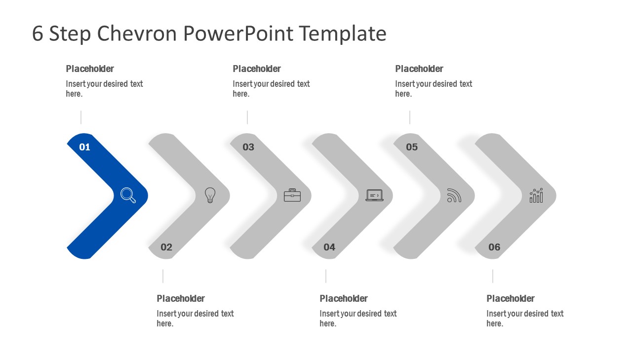 6 Step Chevron PowerPoint Template - SlideModel