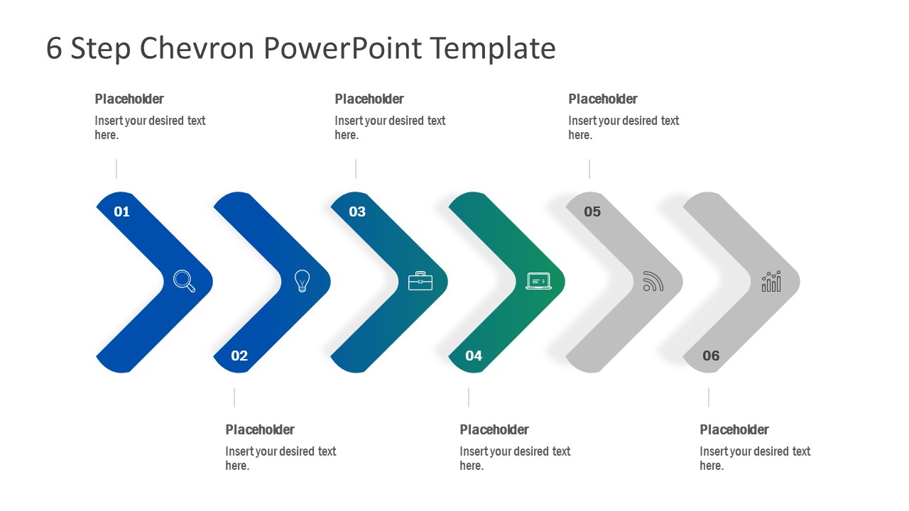 6 Step Chevron PowerPoint Template - SlideModel