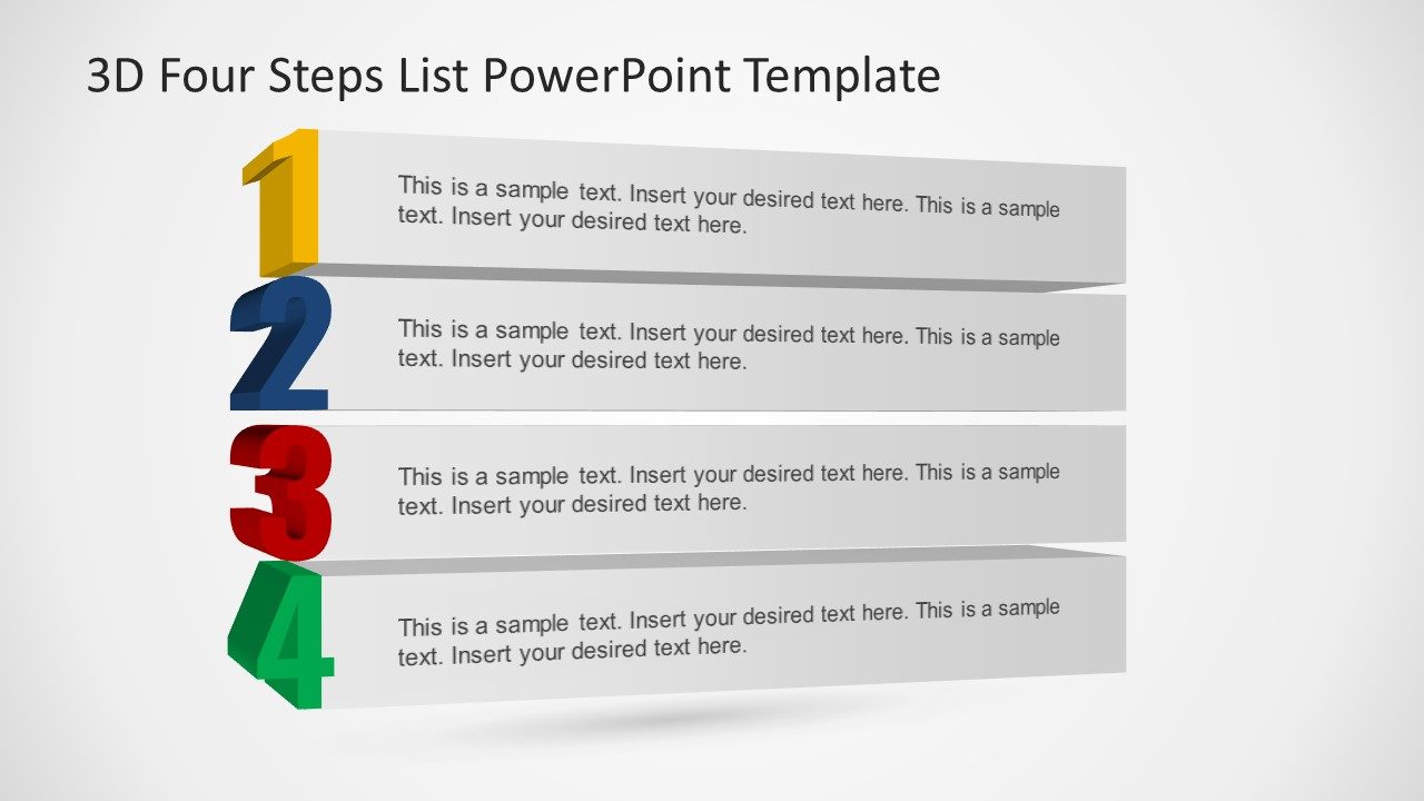 3D PowerPoint List Diagram Design - SlideModel
