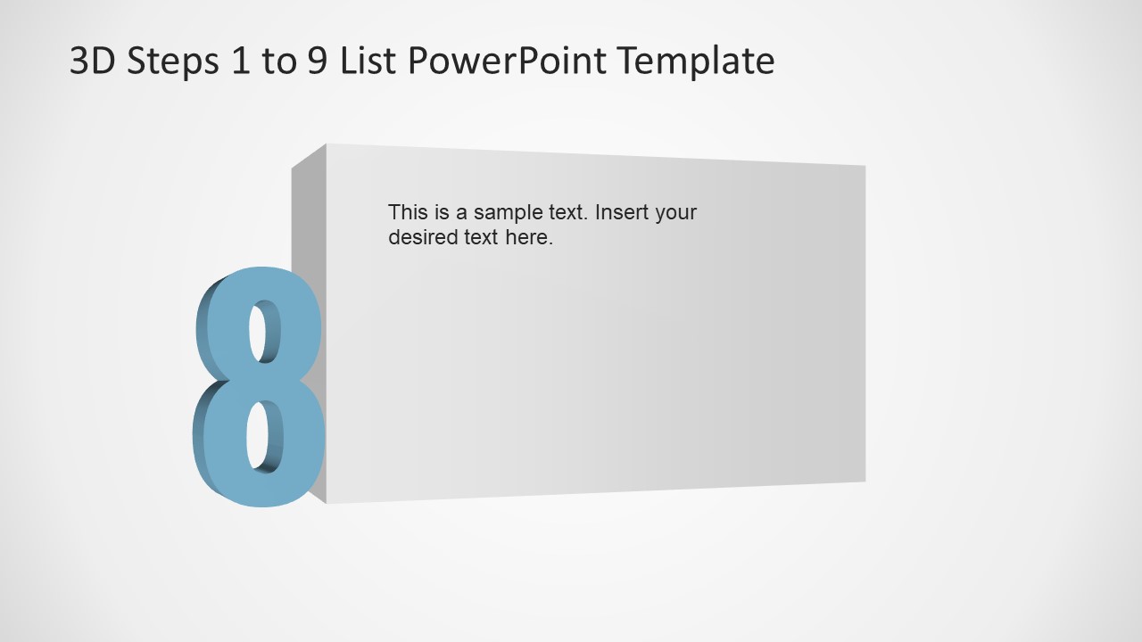 3D Steps 1 to 9 List PowerPoint Template - SlideModel