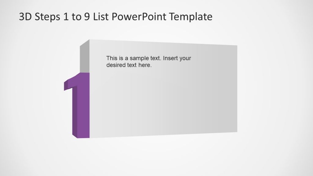 Numbered List 3D Number 1 PowerPoint Template - SlideModel