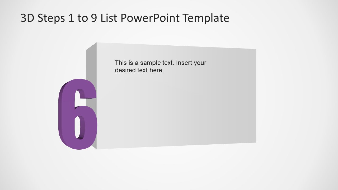3D Steps 1 to 9 List PowerPoint Template - SlideModel