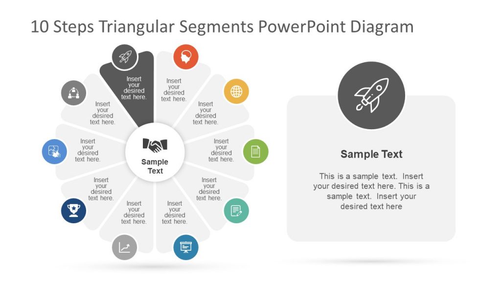 10 Step Triangular Segments PowerPoint - SlideModel