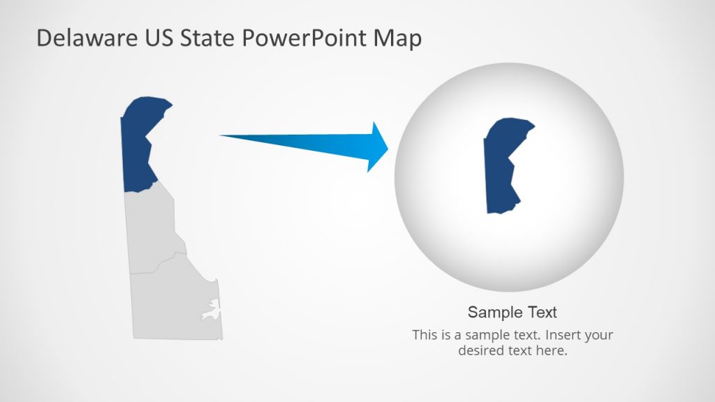 US State Delaware Outline Map Template - SlideModel