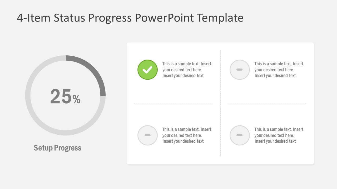 4-Item Status Progress PowerPoint Template - SlideModel
