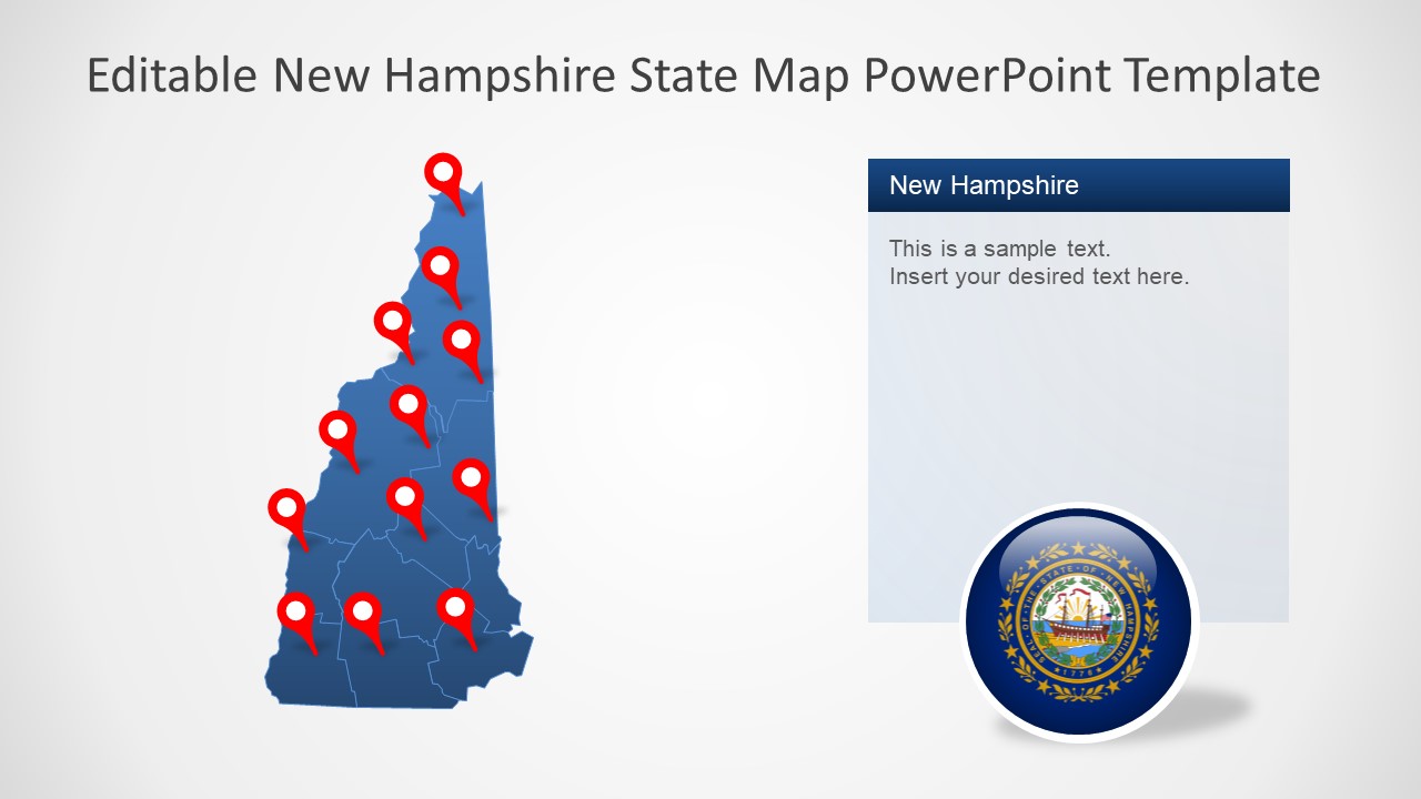 Editable New Hampshire Map for PowerPoint - SlideModel