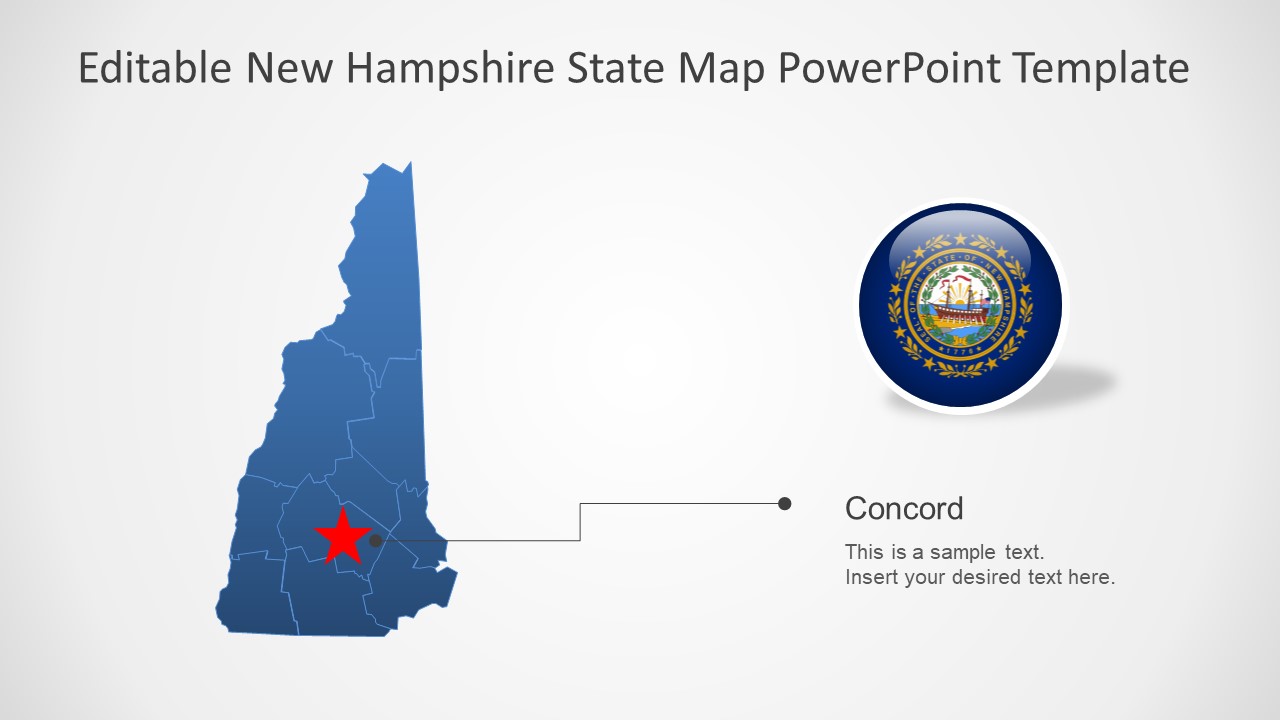 Editable New Hampshire Map for PowerPoint - SlideModel