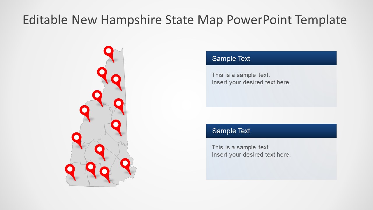Editable New Hampshire Map for PowerPoint - SlideModel