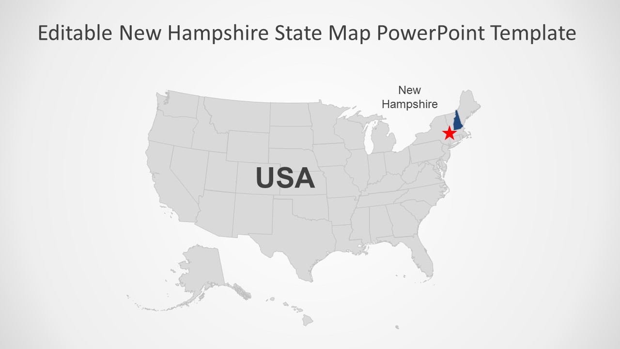Editable New Hampshire Map for PowerPoint - SlideModel