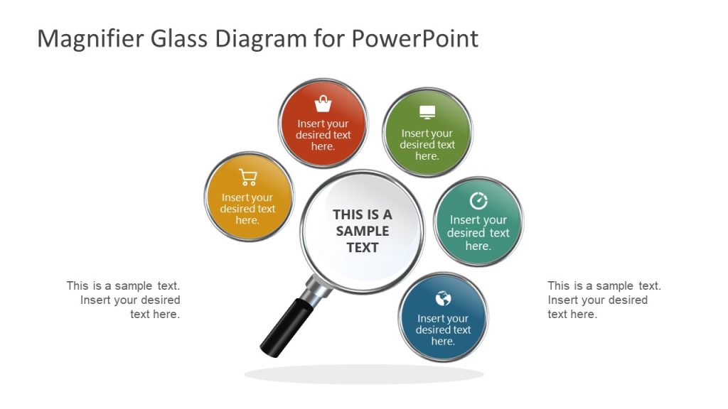 5-Step Magnifying Glass PPT Template - SlideModel