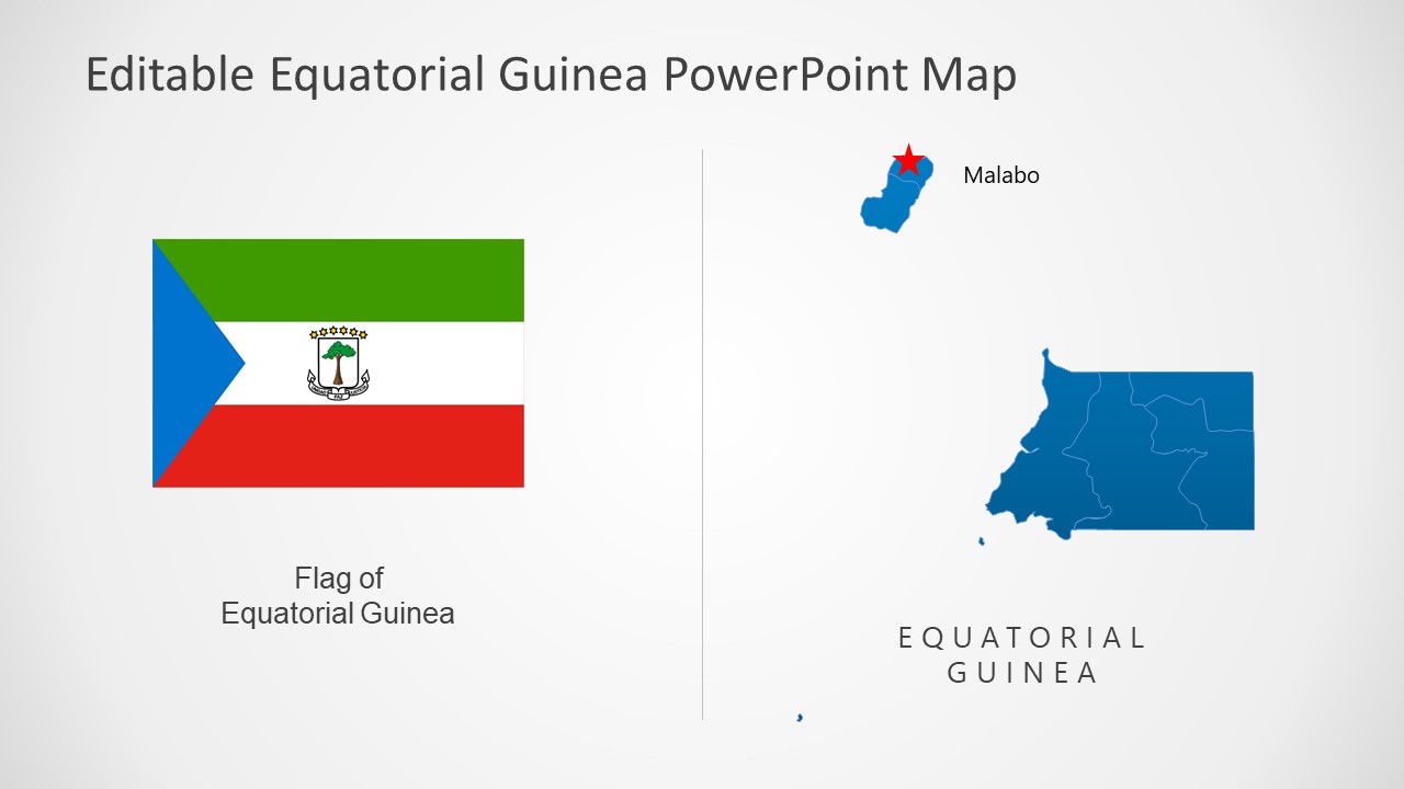 Editable Equatorial Guinea PowerPoint Map