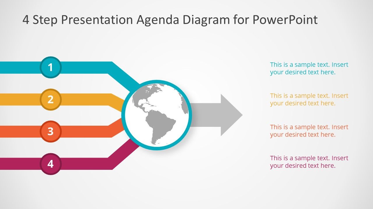 4 Steps Agenda PowerPoint Diagram - SlideModel