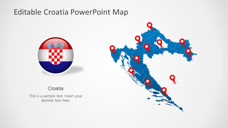 Editable Croatia Map Template Slide - SlideModel