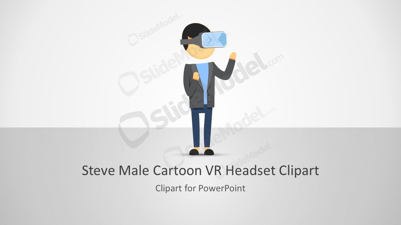 Steve Cartoon VR Headset PowerPoint - SlideModel