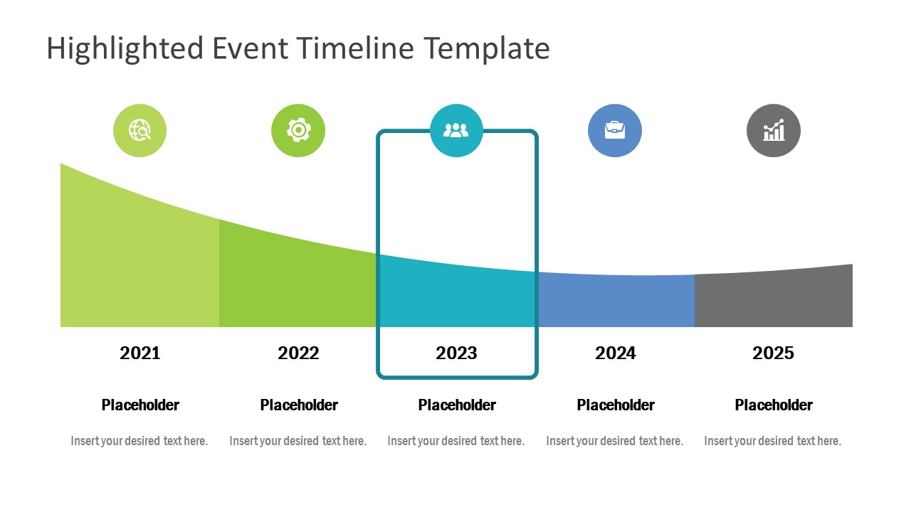 Highlighted Event Timeline PowerPoint Template - SlideModel