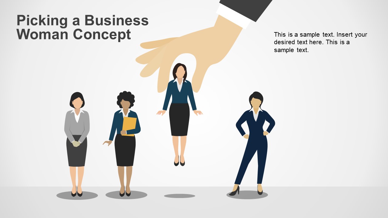 Picking a Business Woman Concept PowerPoint Template - SlideModel