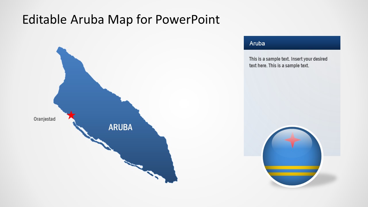 Editable Aruba Map PowerPoint Template SlideModel