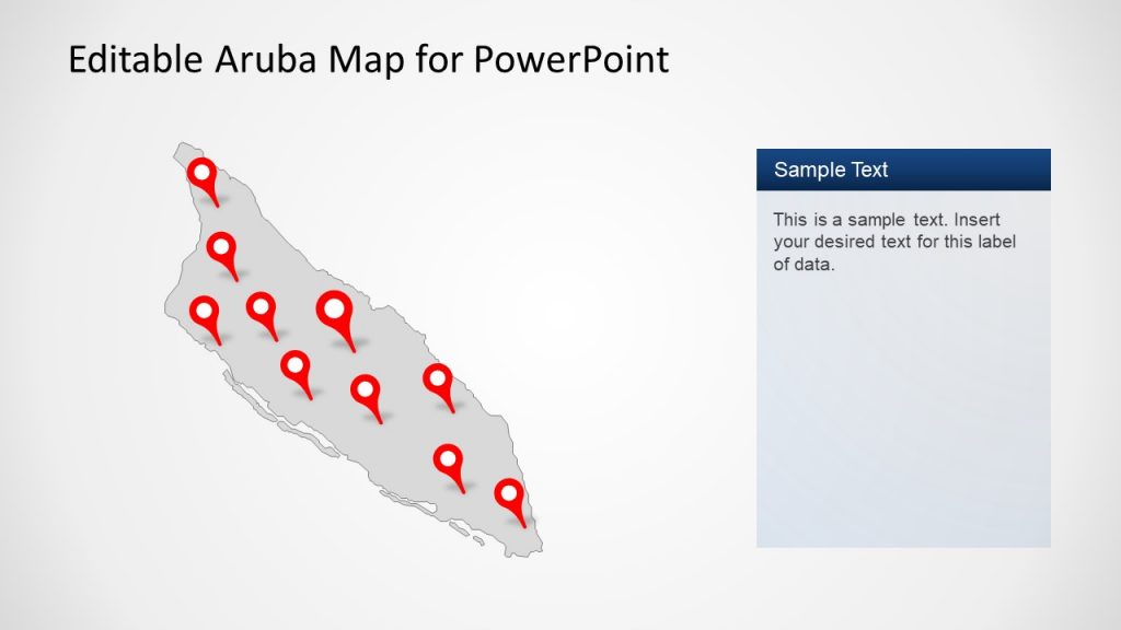 Editable Location Map of Aruba - SlideModel